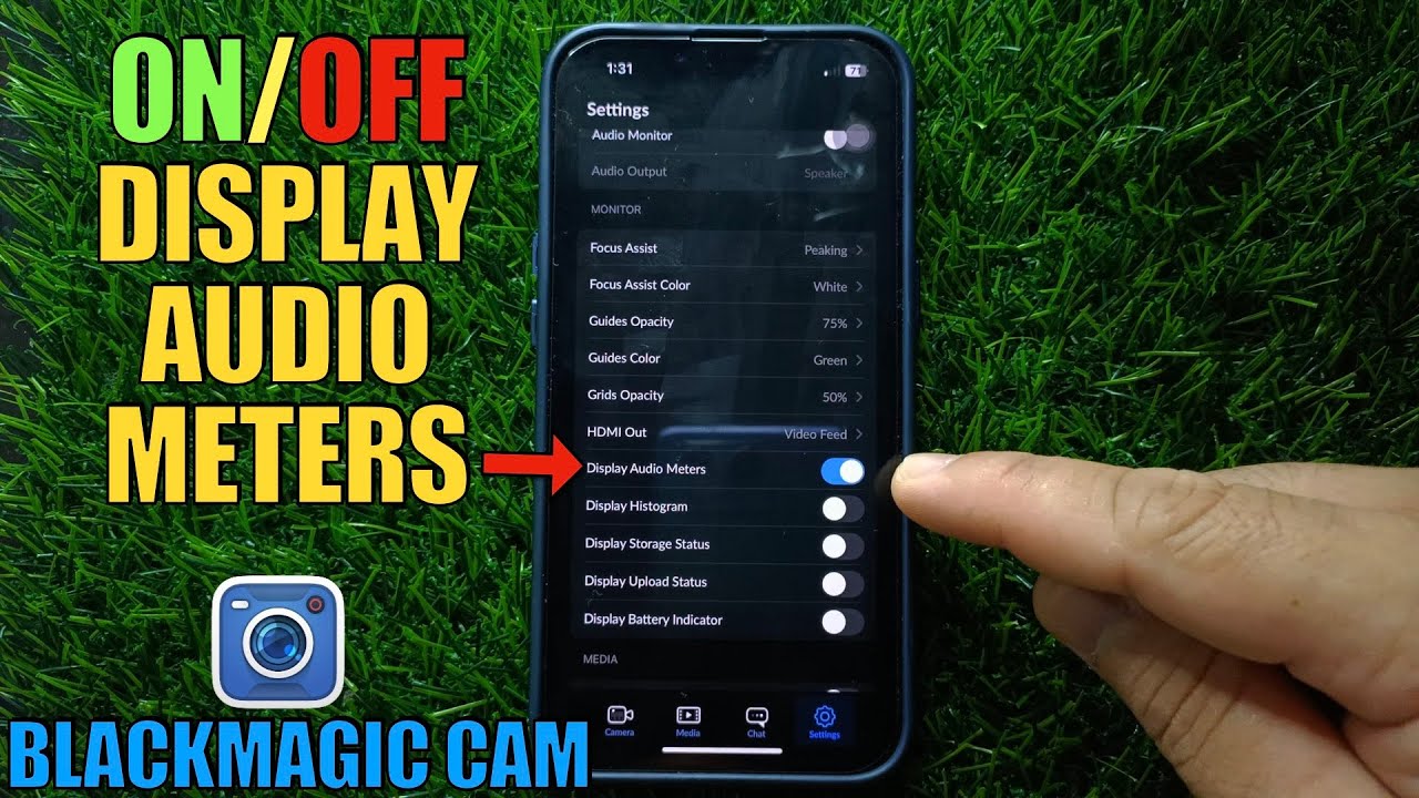 How to Turn ON or OFF Display Audio Meters on BlackMagic Camera ...