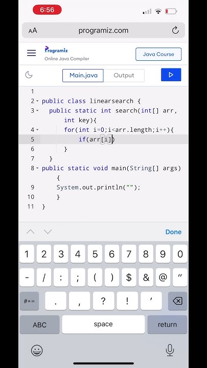 29. Java program to perform linear search #linearsearch #javaprogramming #binarysearch,#shorts ...