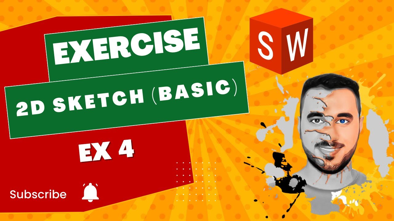 سلسلة تعلم برنامج تصميم سوليد ورك Solidwork من الصفر تمارين 2D (Exersice 4 Sketch 2D Basic ...