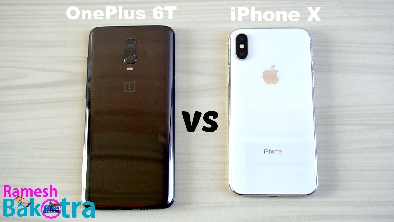 OnePlus 6T vs Apple iPhone X SpeedTest and Camera Comparison - YouTube