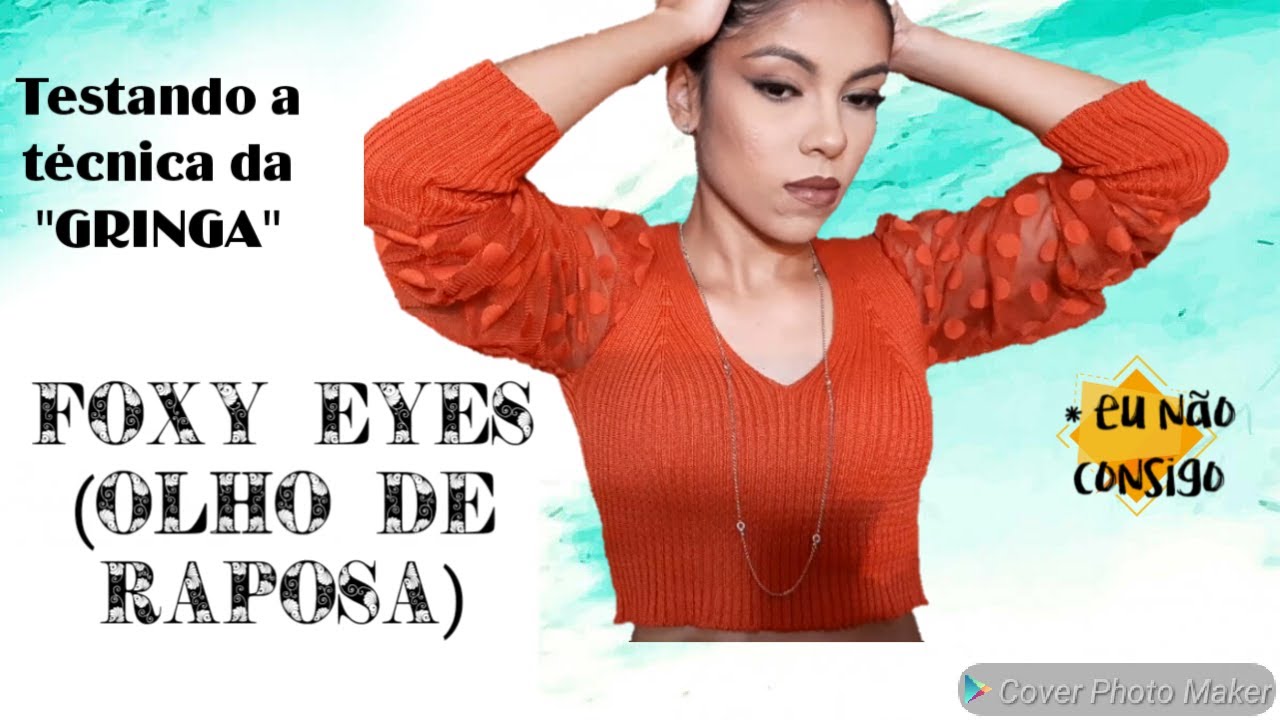 Testando técnica da GRINGA. Foxy eyes (olho de raposa) - YouTube