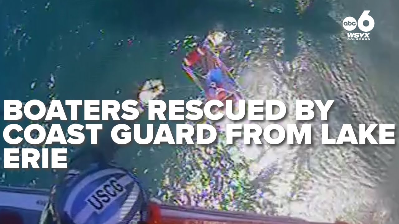 U.S. Coast Guard rescues 5 boaters from Lake Erie - YouTube