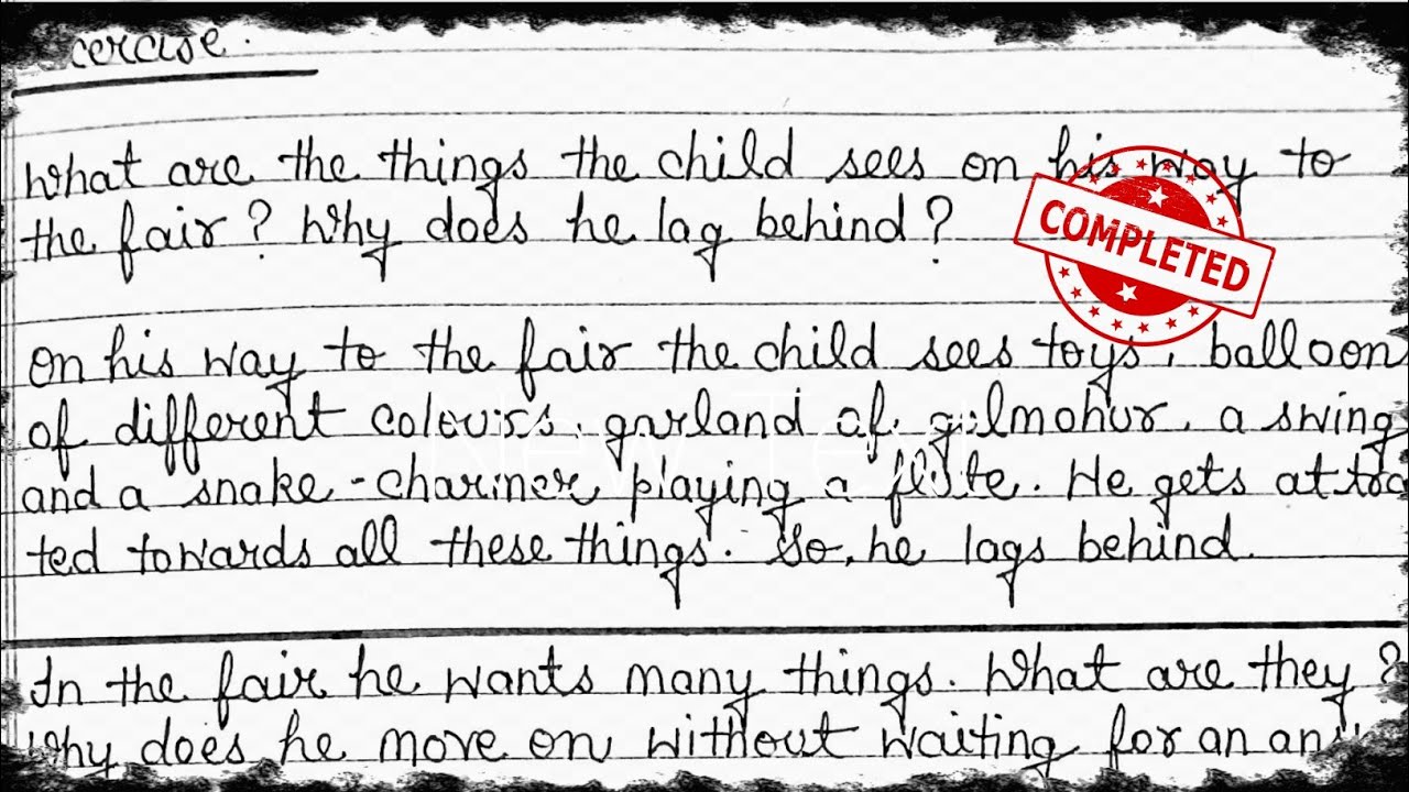 NCERT CLASS 9 ENGLISH MOMENTS CHAPTER 1 The LOST CHILD QUESTION