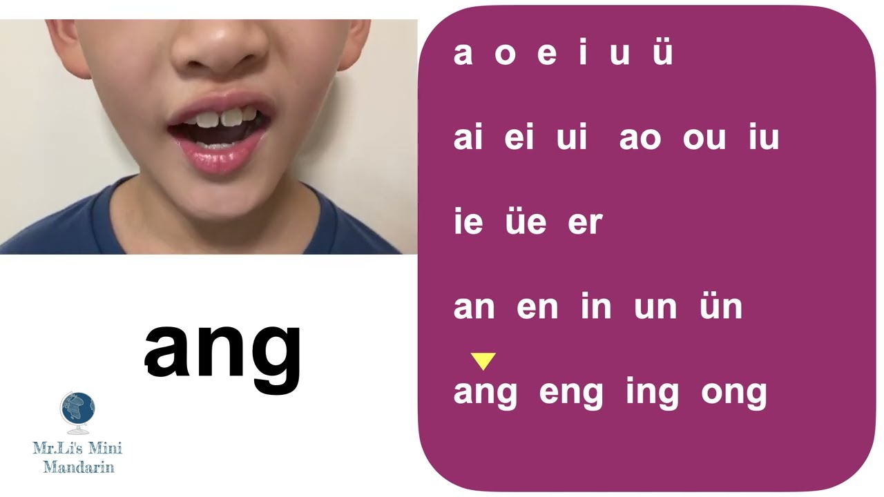 Chinese Pinyin Introduction 汉语拼音 | Lesson 2: 24 final sounds 韵母 | Mouth ...