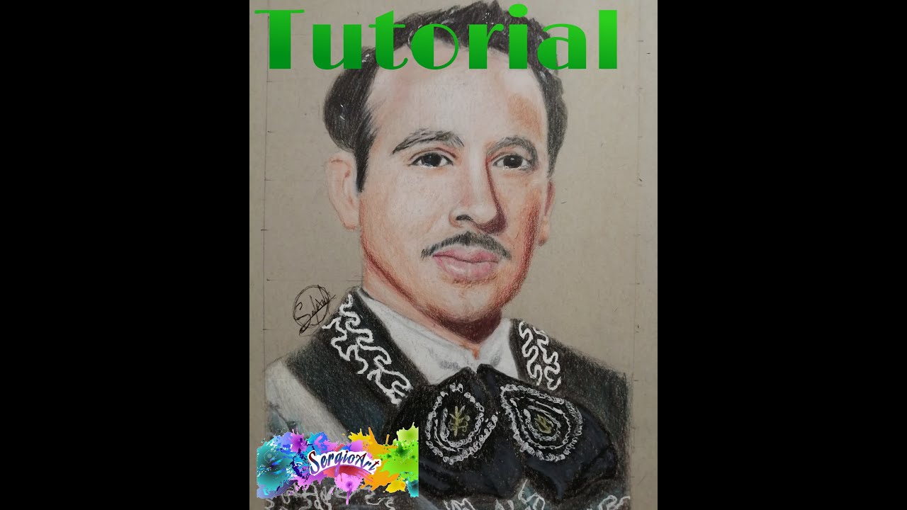Tutorial: Como dibujar a pedro infante con lapices de colores. - YouTube