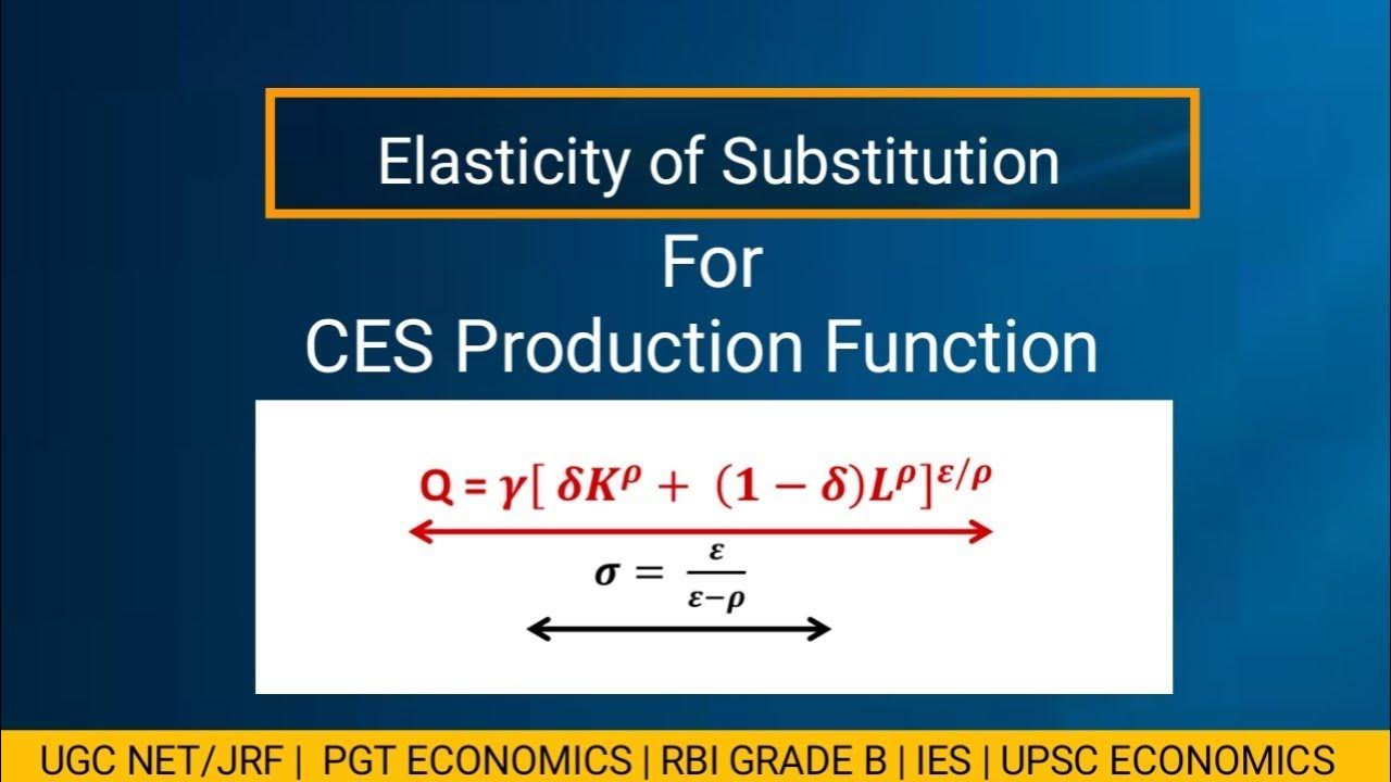 Elasticity of Substitution For a Constant Elasticity Of Substitution ...