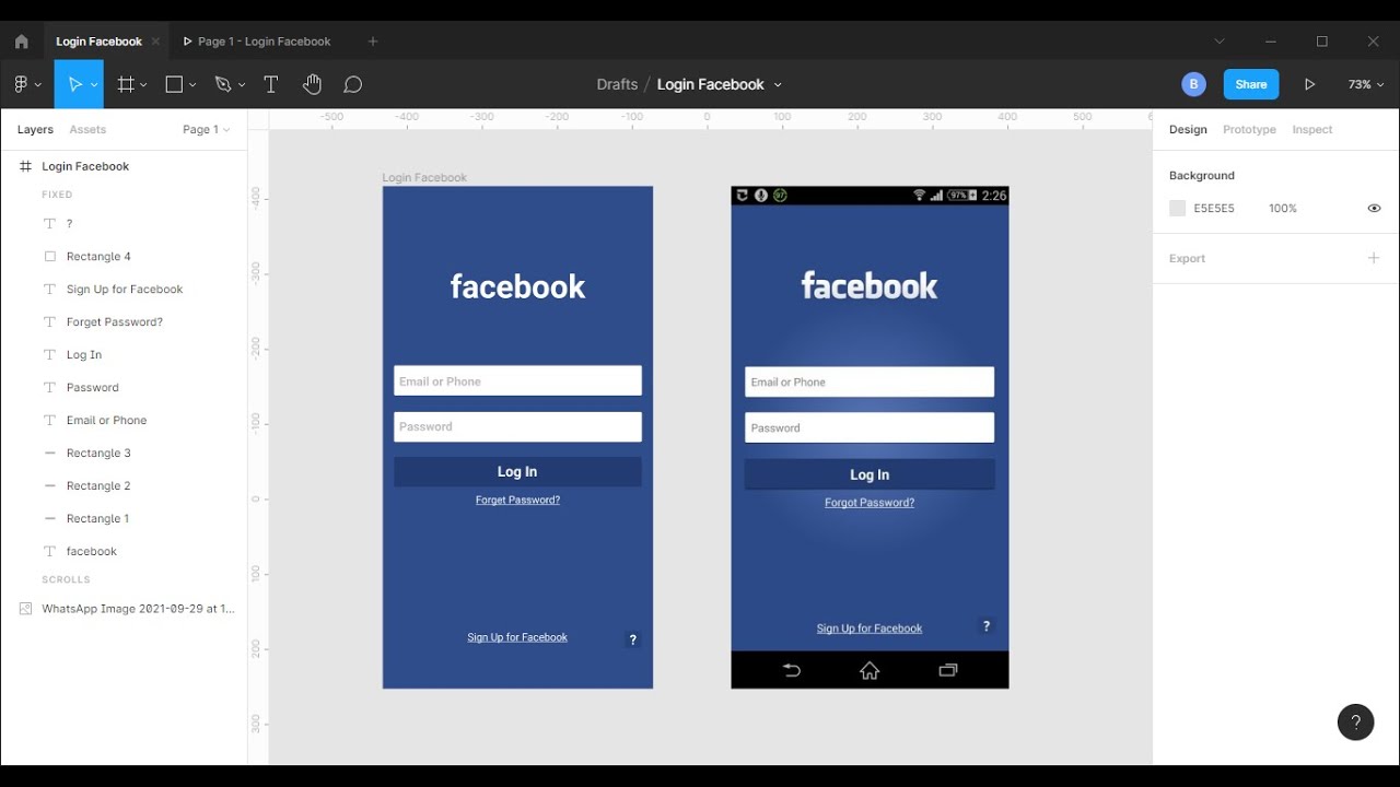 Cara Membuat Desain Login Seperti Facebook Menggunakan Figma - YouTube