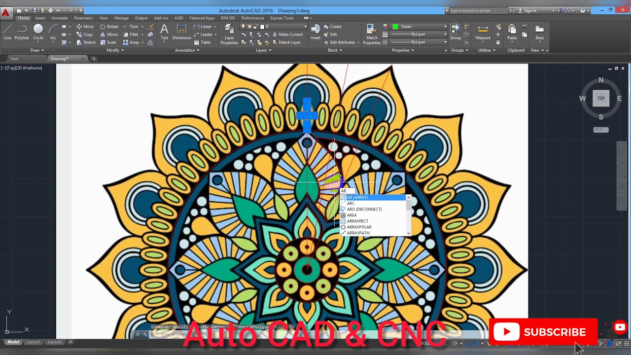 CNC design in Auto CAD - YouTube