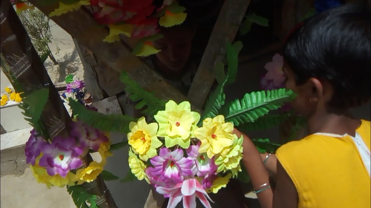 How to decorate temple with artificial flower/Mandop decoration idea ...