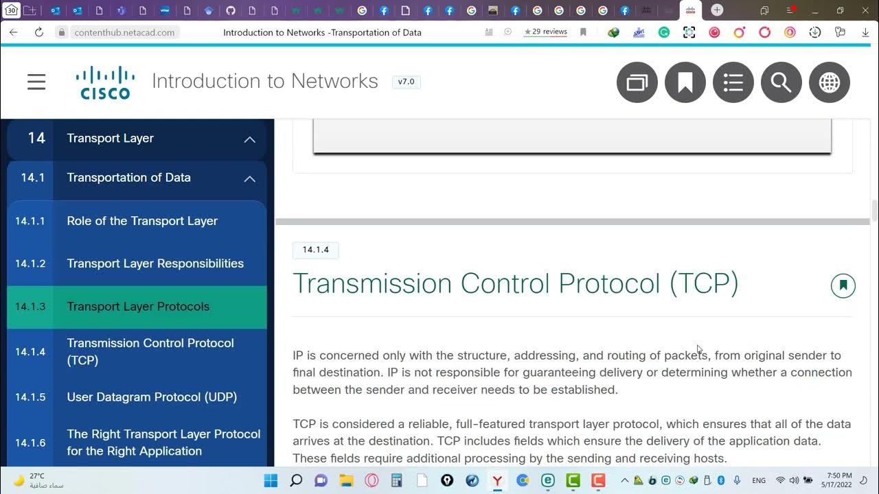 CCNA v7.2: Semester 1 - Lecture 14 Transport Layer - YouTube