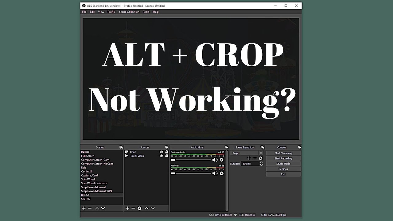 ALT CROP Not Working In OBS I ve Got The SOLUTION Here OBS Webcam Cropping Issues YouTube ALT CROP Not Working In OBS I ve Got The SOLUTION Here OBS Webcam Cropping Issues YouTube