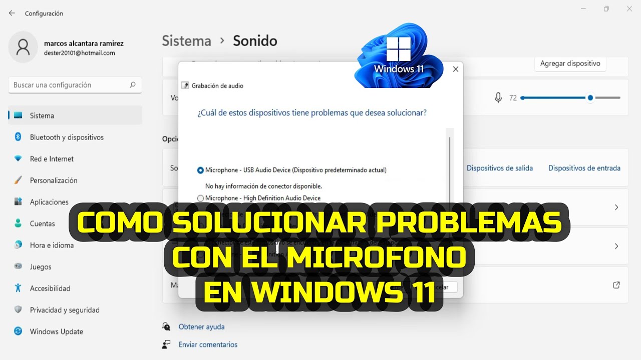 Cómo solucionar problemas con el micrófono en Windows 11 - YouTube