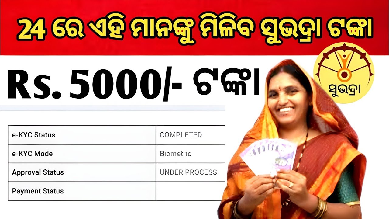 Subhadra Yojana Tanka release date 24, 2024 ||subhadra e kyc pending ...