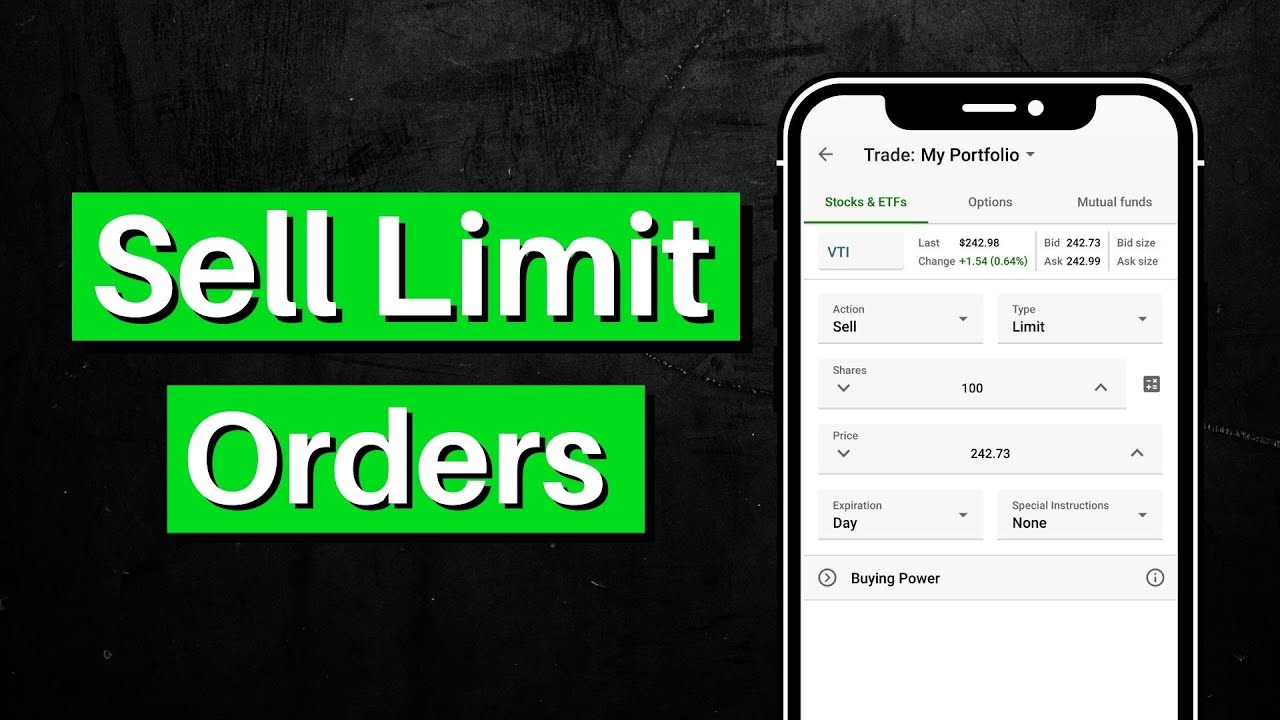 How To Place A Sell Limit Order | Order Types - YouTube