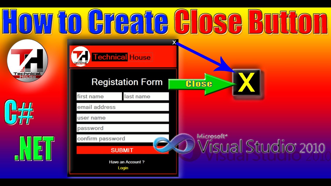 How To Create Close Button C Programming Gui Programming Youtube 5560