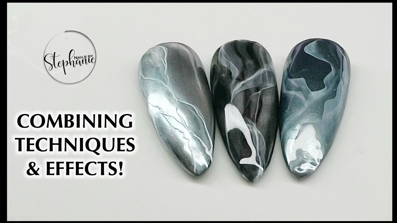 Combining Techniques & Effects | Marbling | Chrome | Cat Eye Gel - YouTube