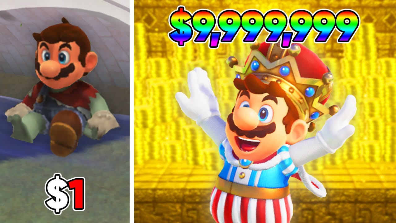 $1 to $9,999,999 in Super Mario Odyssey - YouTube