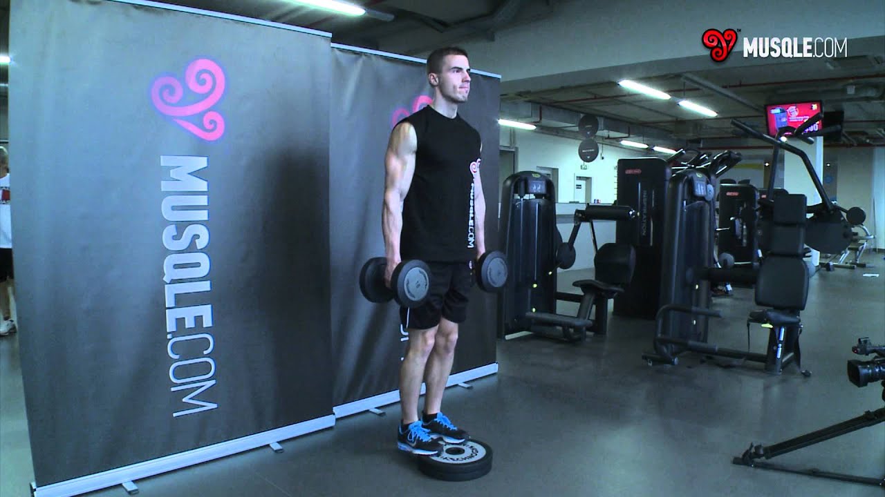 Extension mollet debout haltères - YouTube