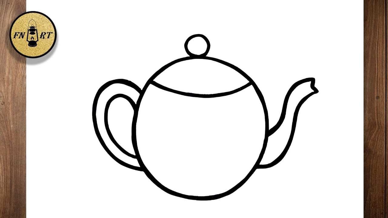 How to draw a kettle easy step by step - YouTube