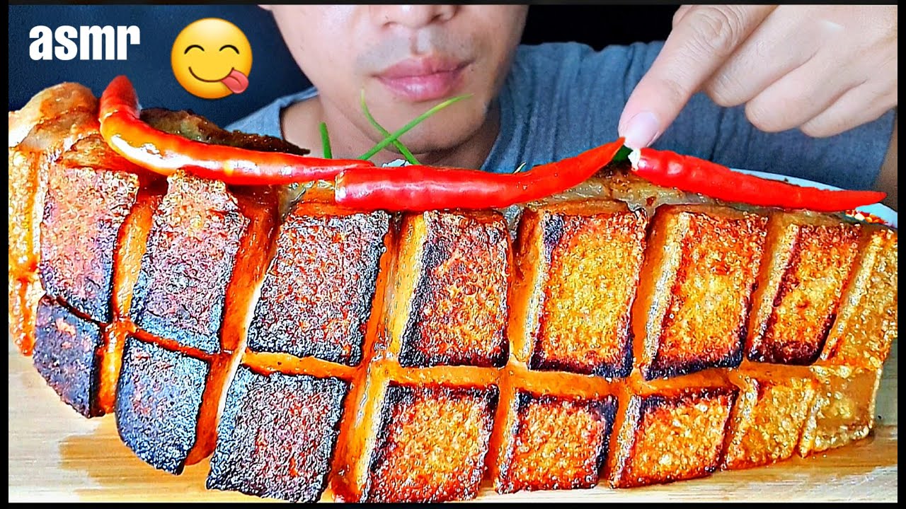 asmr crispy and juicy pork belly chunk mukbang asmr spicy food asmr ...