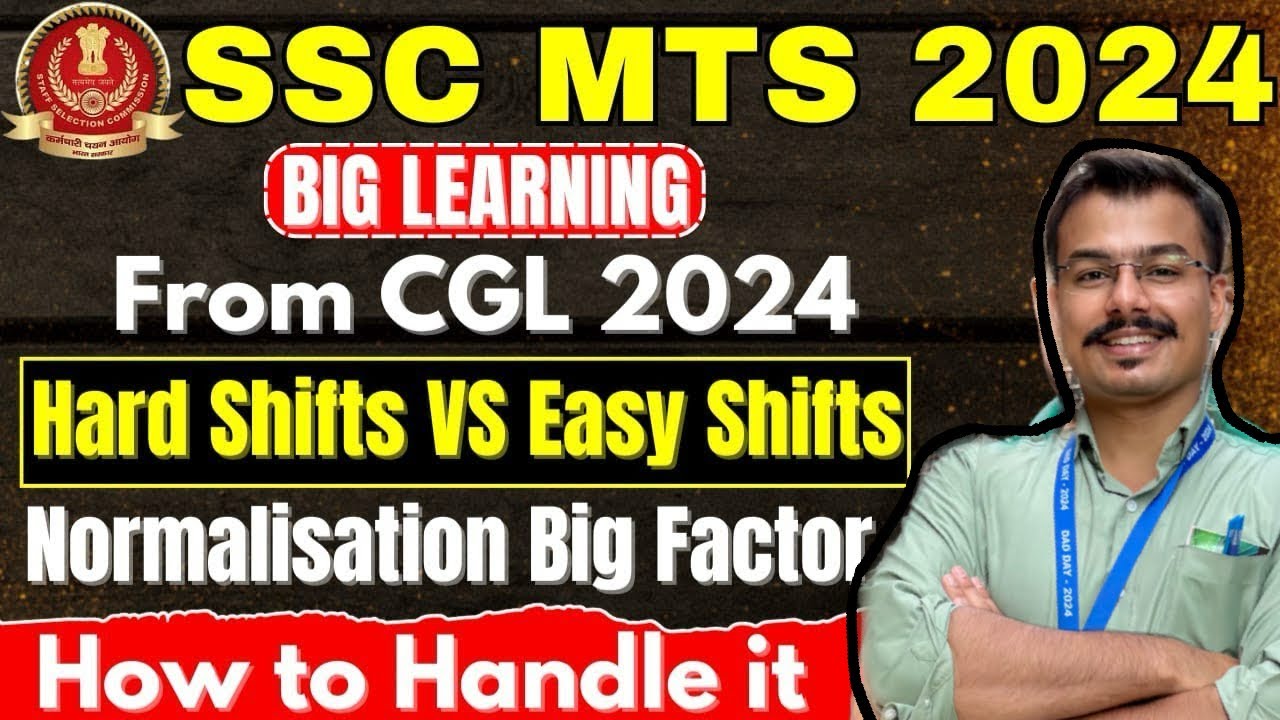 SSC MTS 2024 | Big Learning From SSC CGL 2024 | Easy Vs Hard Shifts ...