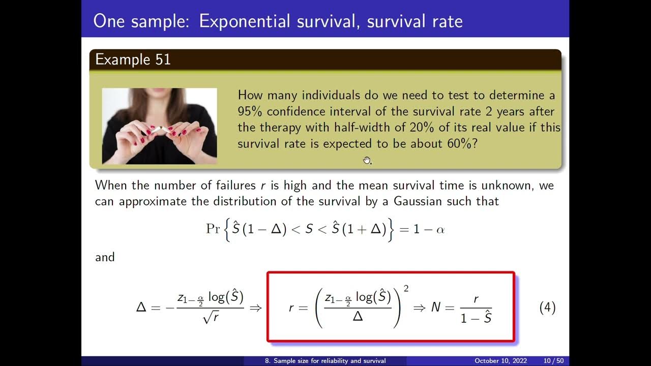 Sample size 20. Survival analysis, confidence intervals (exponential ...