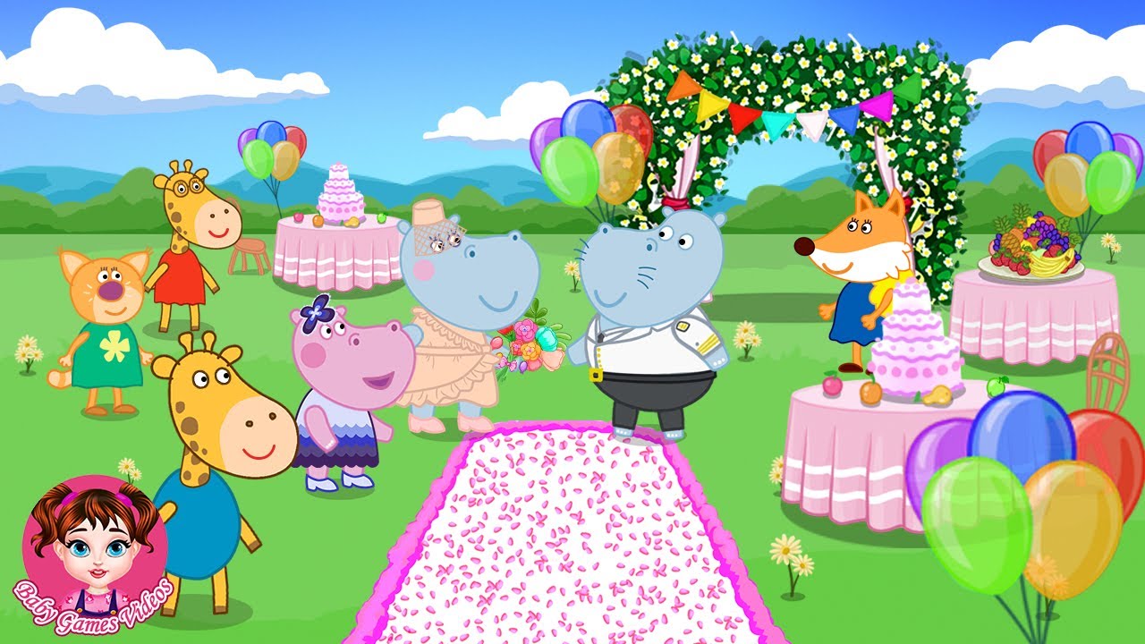 Hippo Wedding Party - Hippo Kids Games Full Episode 84 - Baby Games ...