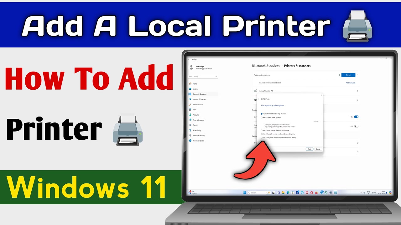 How To Add A Local Printer Windows 11, 10 & 7 With Proof 100% - YouTube