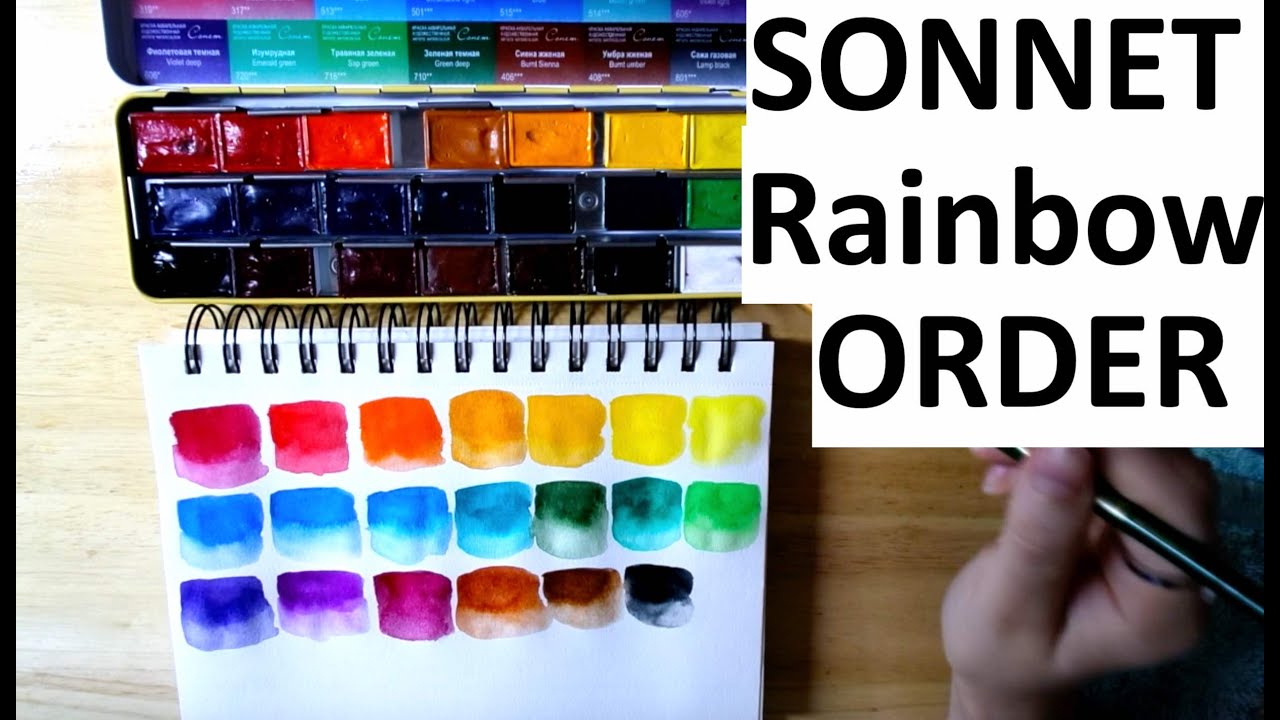 Sonnet Watercolor - rainbow palette - YouTube
