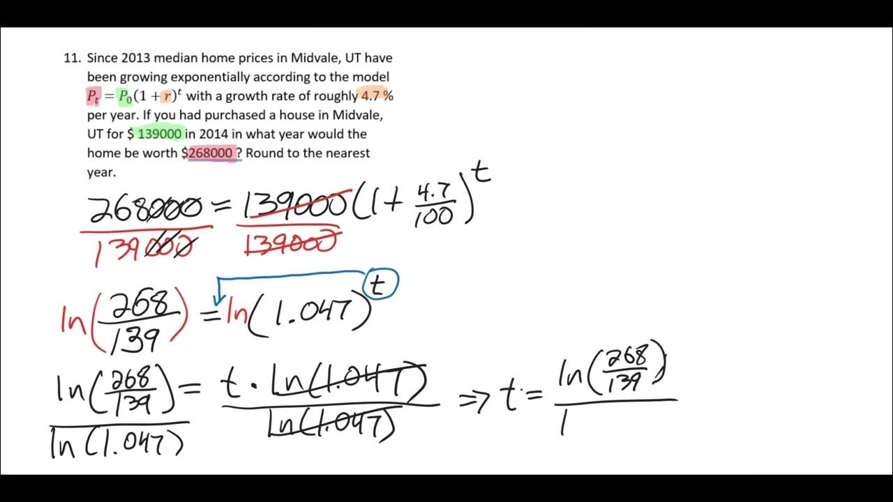 103x Growth LHS Explicit Exponential Example Find Time - YouTube