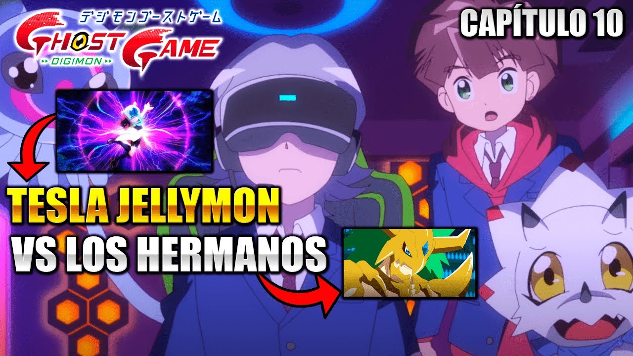 DIGIMON GHOST GAME EPISODIO 10 Tesla Jellymon VS Kinkakumon y ...