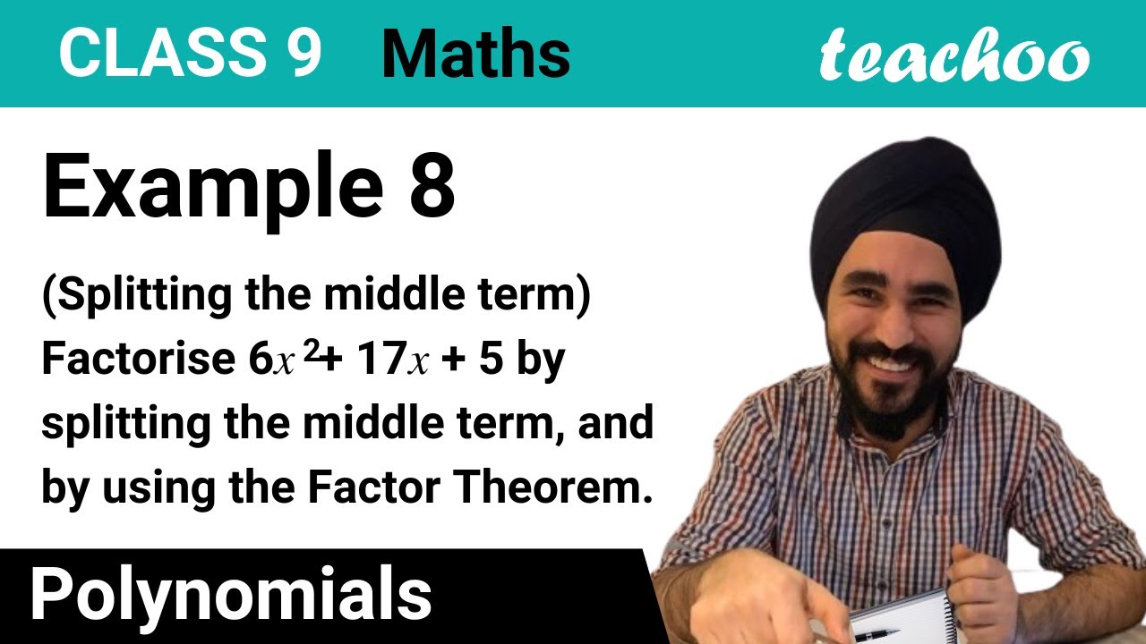 Example 8 Factorise 6x 2 17x 5 By Factor Theorem Polynomials