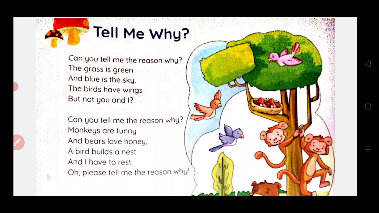 CLASS 2 Poem- Tell Me Why? - YouTube