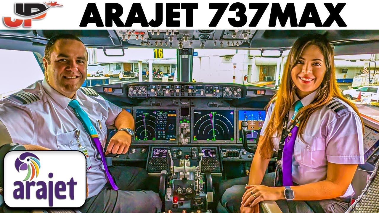 Boeing 737MAX Cancun to Punta Cana with happy Arajet crew - YouTube