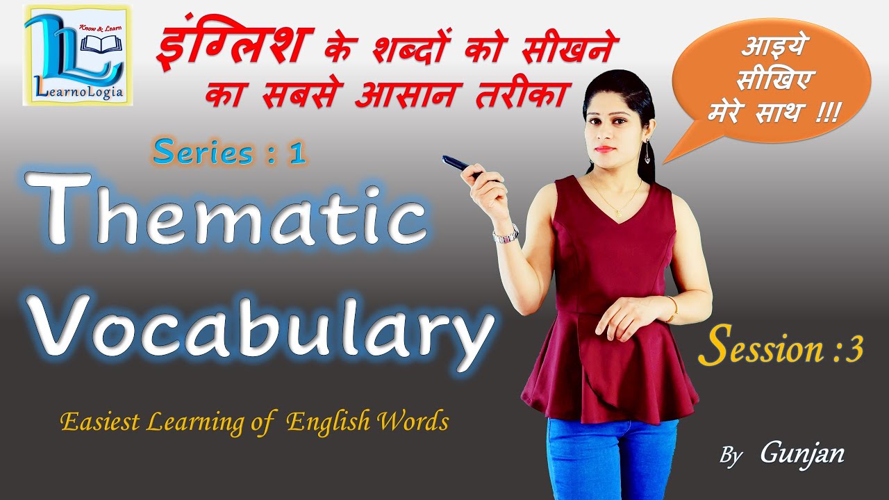 Session 3 : Thematic Vocabulary Series : Learnologia : English ...