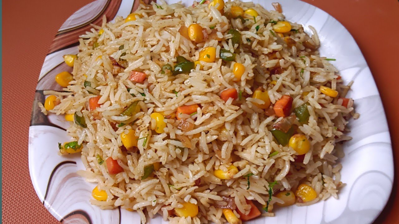 Corn Fried Rice Recipe /Corn Pulao Recipe/ Veg Fried Rice Recipe - YouTube