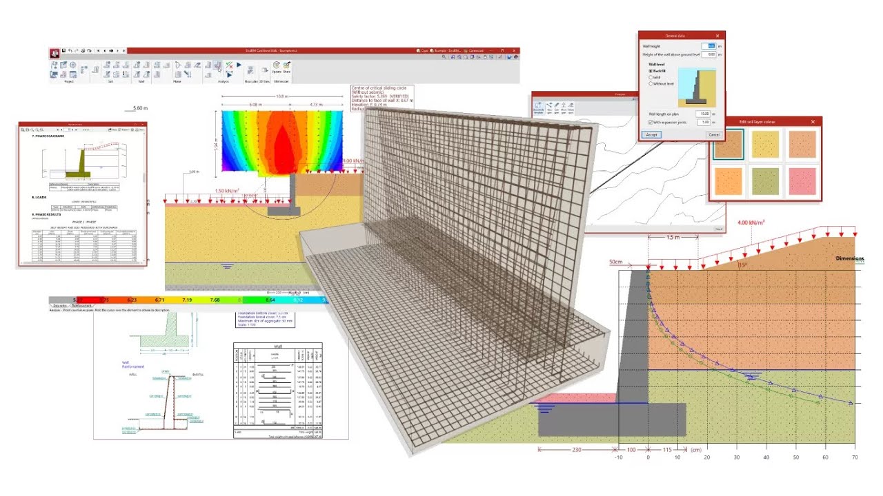 CYPECAD 2023g Calcul et ferraillage de mur de soutènement avec la ...