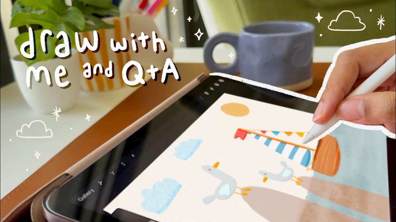 draw with me and Q&A 💛 procreate digital art session and get to know me ...