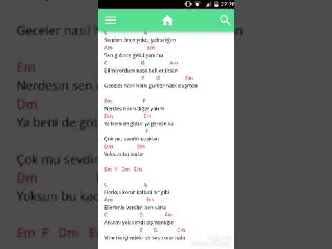 Gitar şarkıları ve Akorları (Şarkı ile beraber)