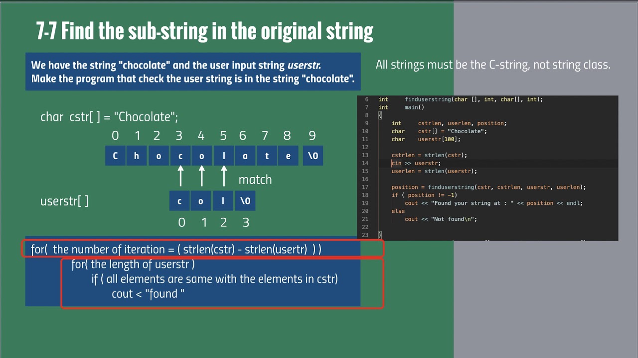 7 6 Processing Array Contents [Lab7-7] Substring - YouTube