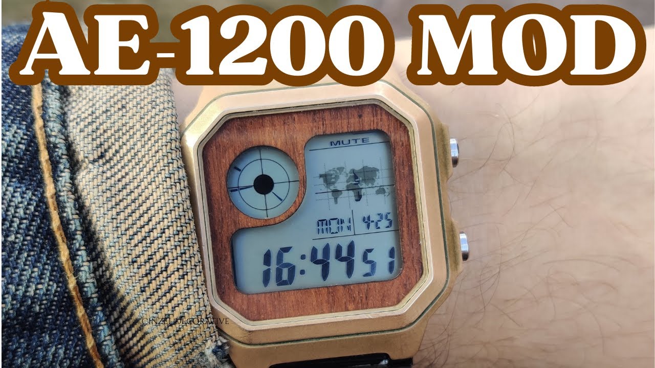 Bronze and Wood Royale - Casio AE-1200 mod - YouTube