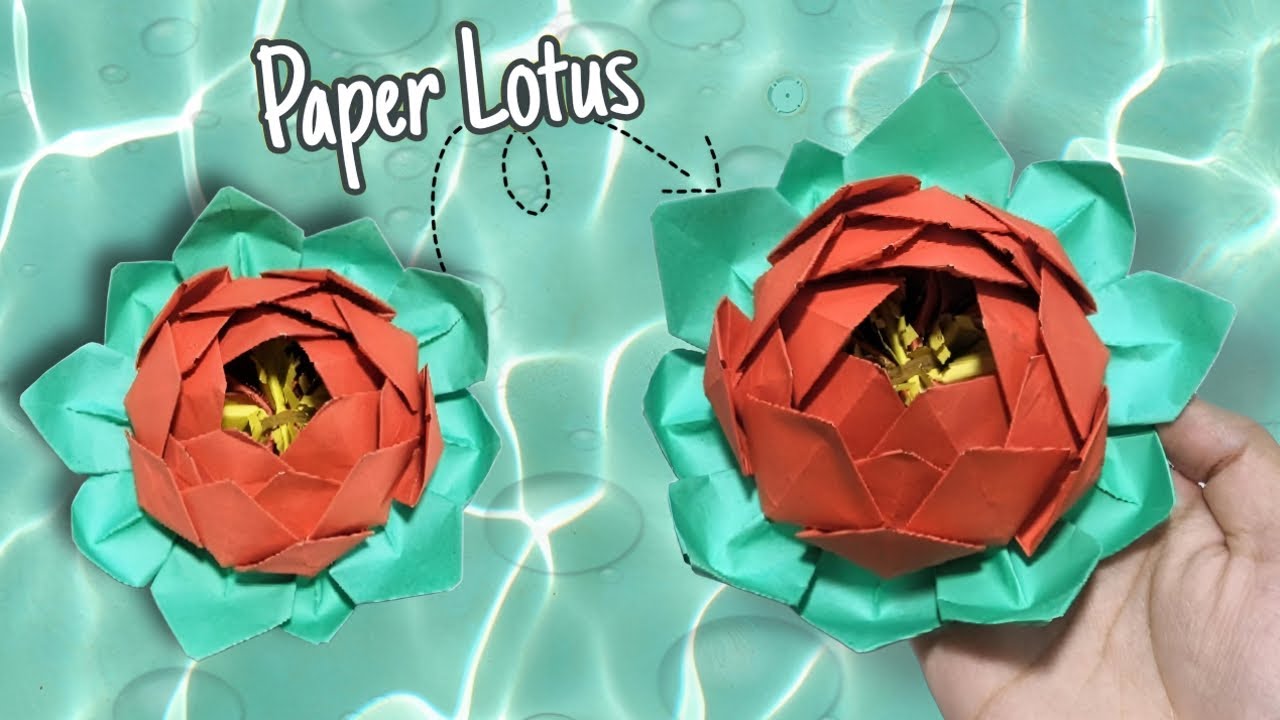 DIY Paper Lotus Flowers 🌷 Easy Origami Flower Making Tutorial for ...