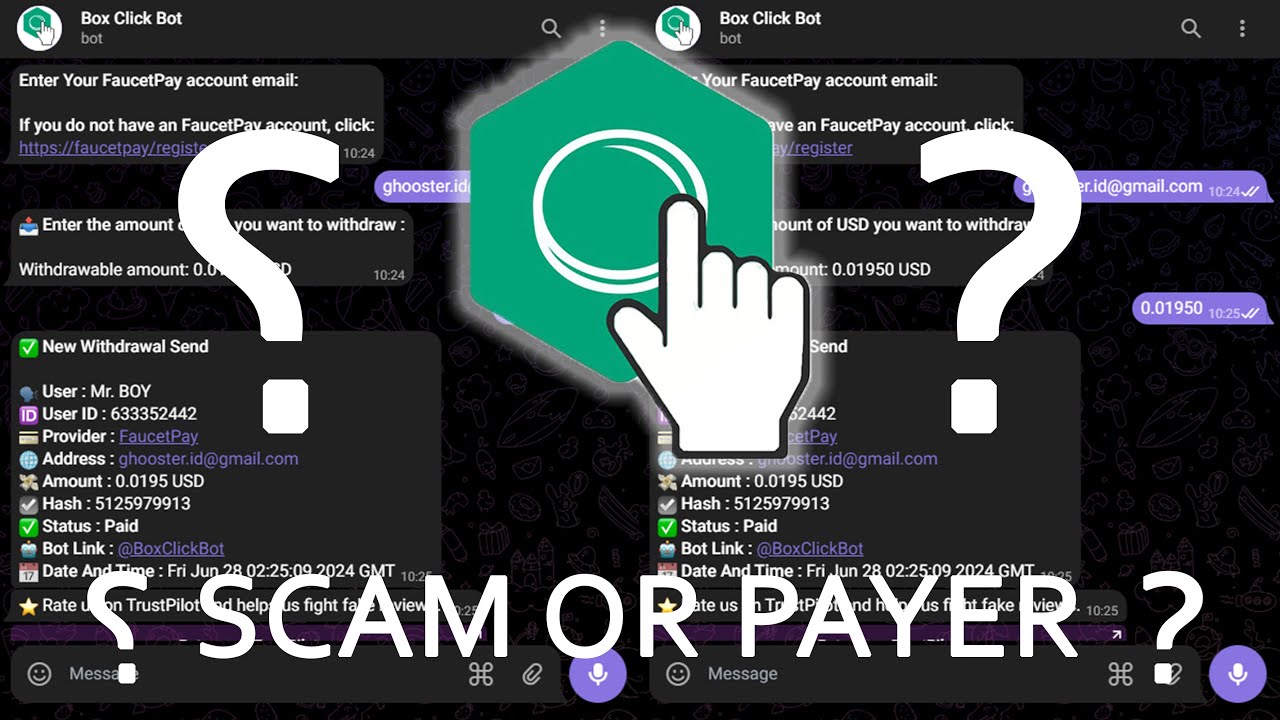 PEMBUKTIAN BOT TELEGRAM "Box Click Bot by Telegram Faucet" SCAM OR PAYER - YouTube