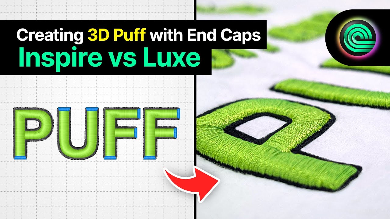How to Use END CAPS in 3D PUFF Embroidery Inspire ss Luxe - YouTube