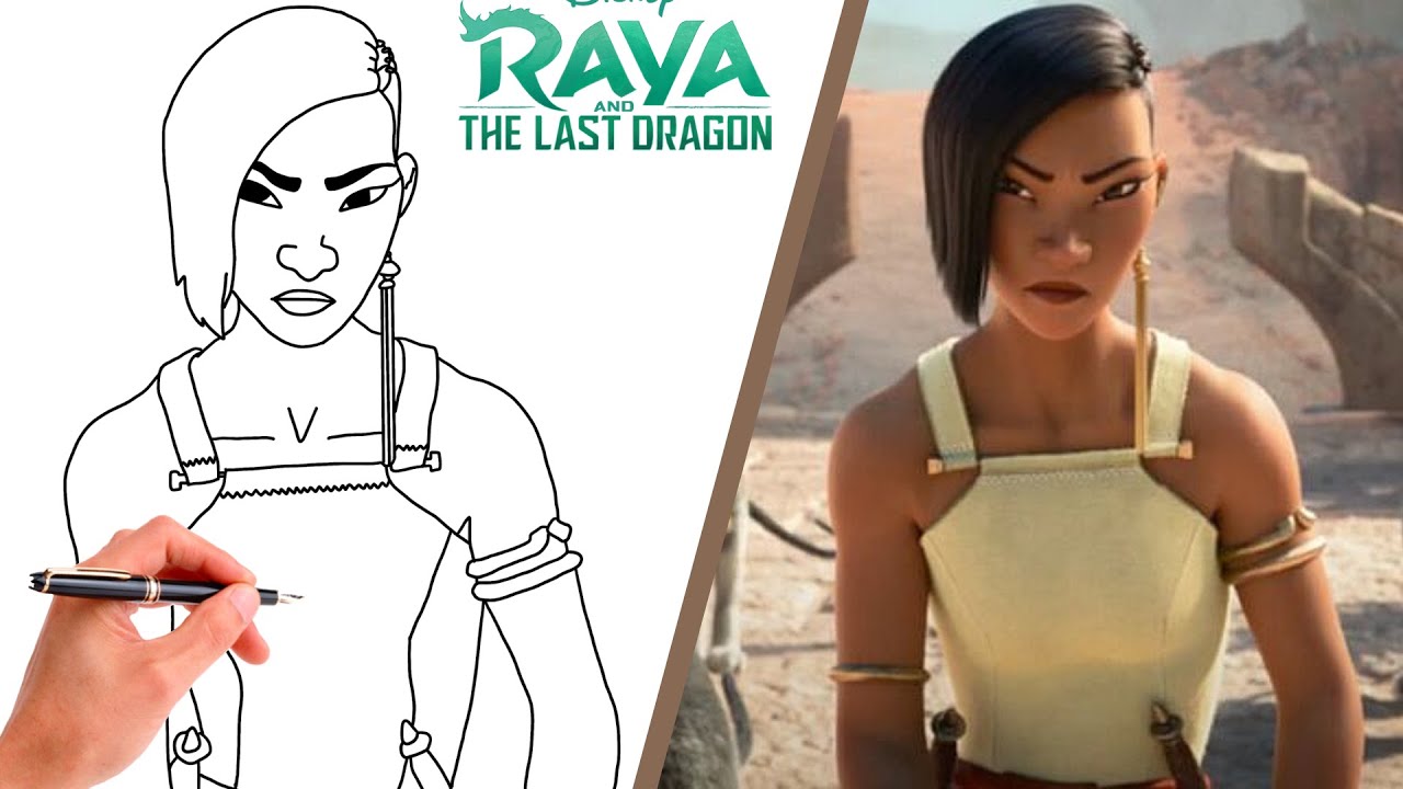 How To Draw NAMAARI FROM RAYA AND THE LAST DRAGON // Step-By-Step - YouTube
