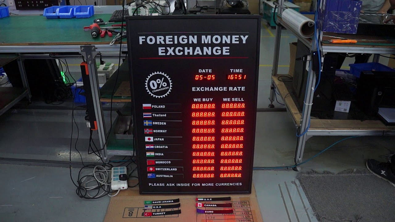 led currency exchange rate board from Babbitt Co - YouTube