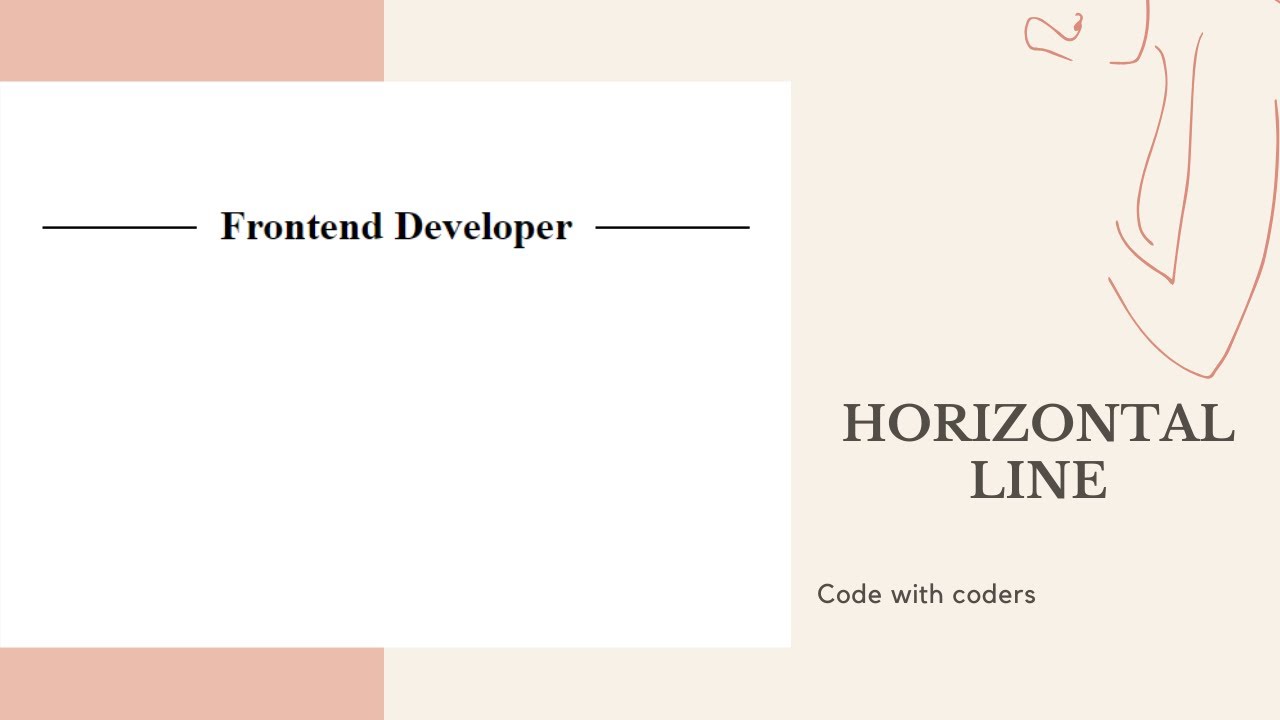 Horizontal Line By Html Css Css Tips And Tricks Coders Youtube 2608