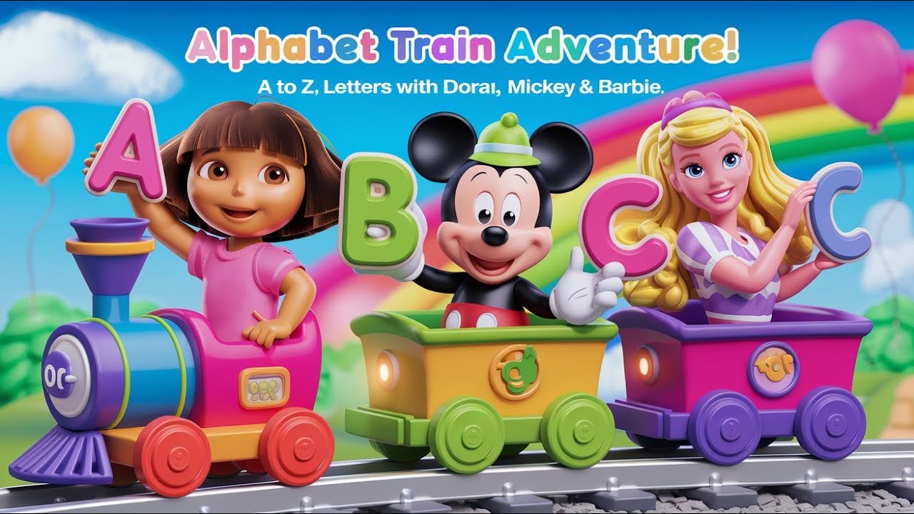 Alphabet Train Adventure! A to Z Letters with Dora, Mickey, Barbie ...