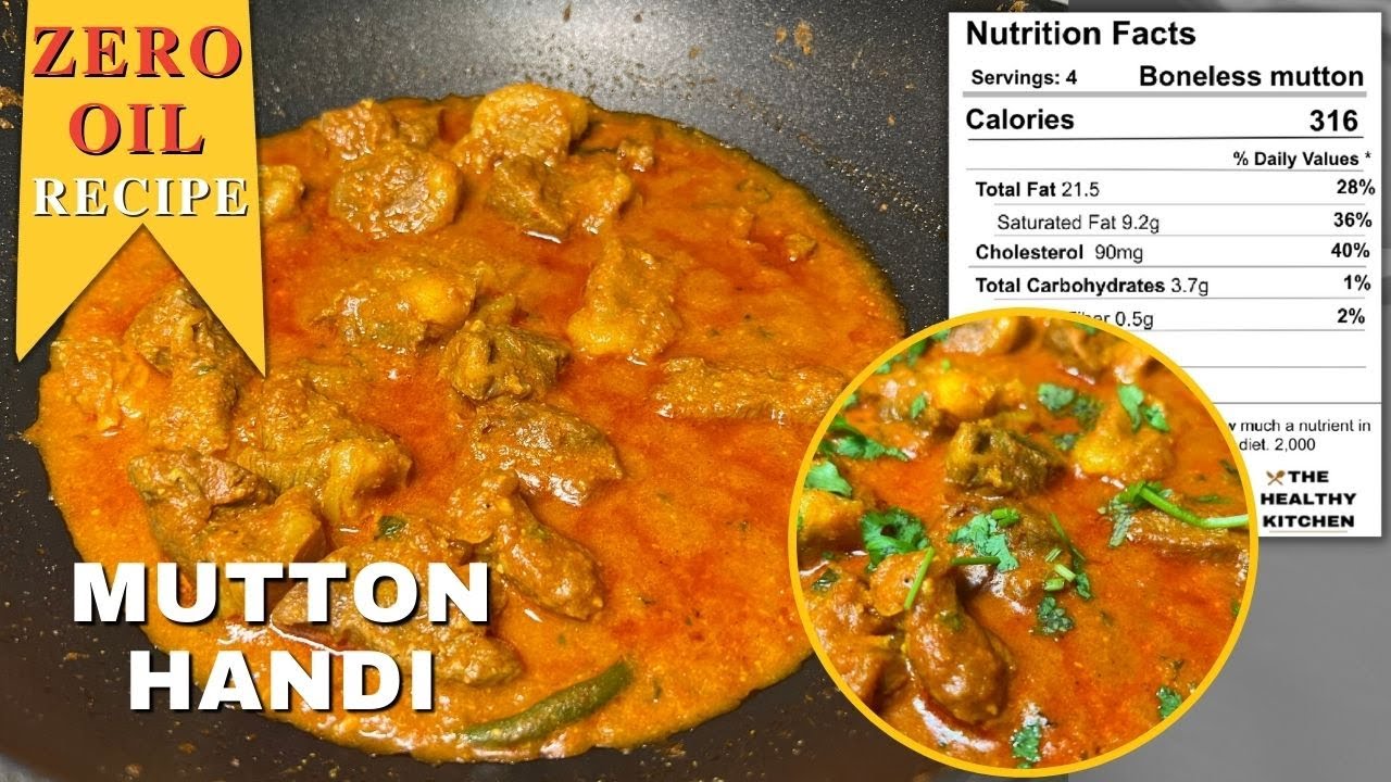 OIL FREE BONELESS LAMB HANDI | ZERO-OIL MUTTON CURRY | LOW FAT LAMB ...