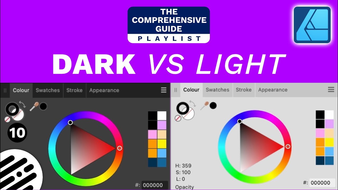 Affinity Designer Tutorial: Dark Mode vs Light Mode - YouTube